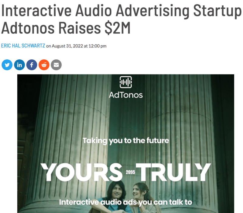 Voicebot.AI: Interactive Audio Advertising Startup Adtonos Raises $2M - AdTonos
